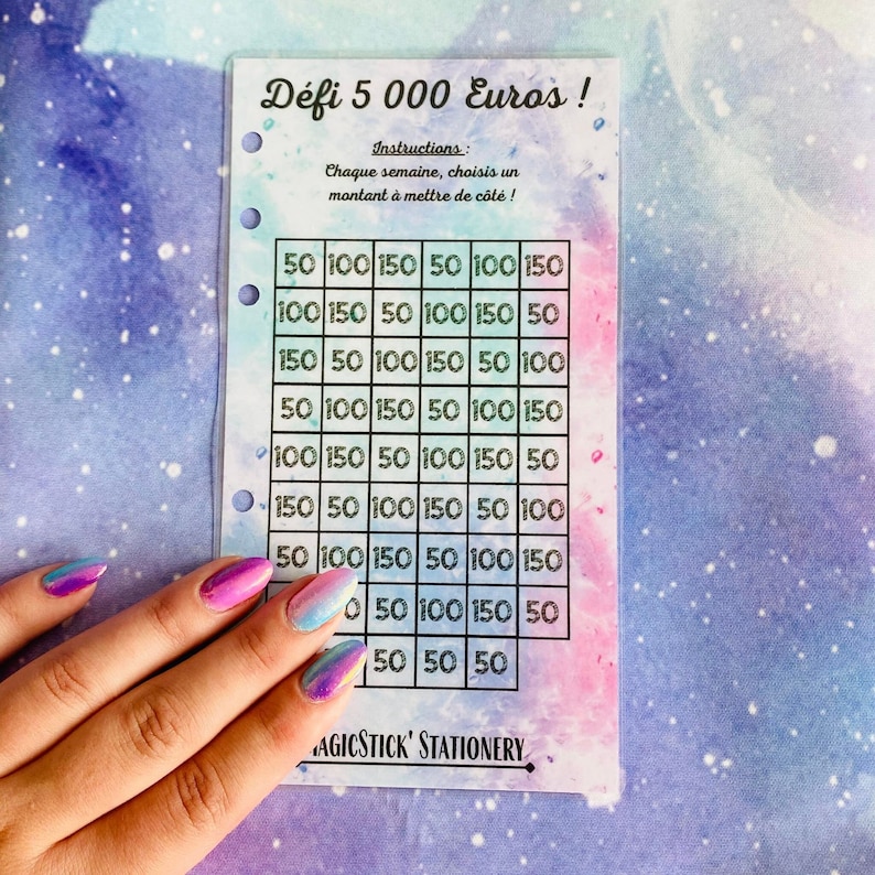 A6 Défi 5000 Euros, Défi Budget Planner, Gestion de Trésorerie, Défis ...