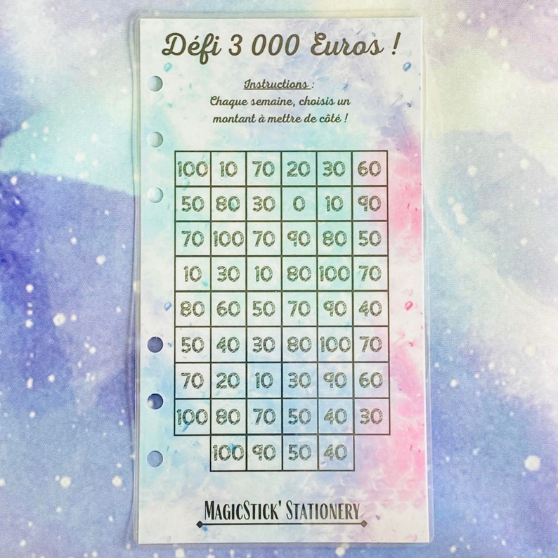 A6 Défi 3000 Euros, Défi Budget Planner, Gestion de Trésorerie, Défis ...