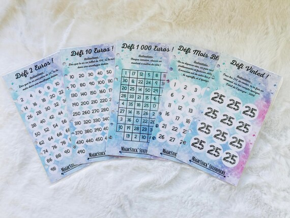 A6 Lot de 5 ou 10 Défis Défi Budget Planner Gestion de - Etsy France