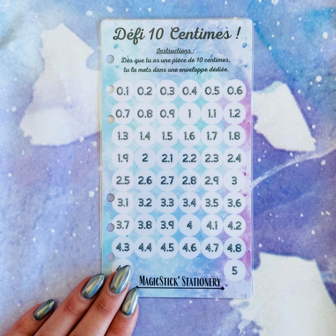 A6 10 Cent Challenge, Budget Planner Challenge, Cash Management, Money ...