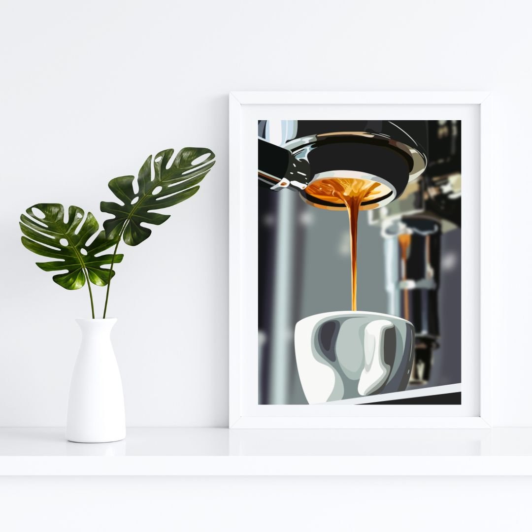 Coffeehouse Espresso Machine Poster | Barista Gift Idea | Coffee Corner ...