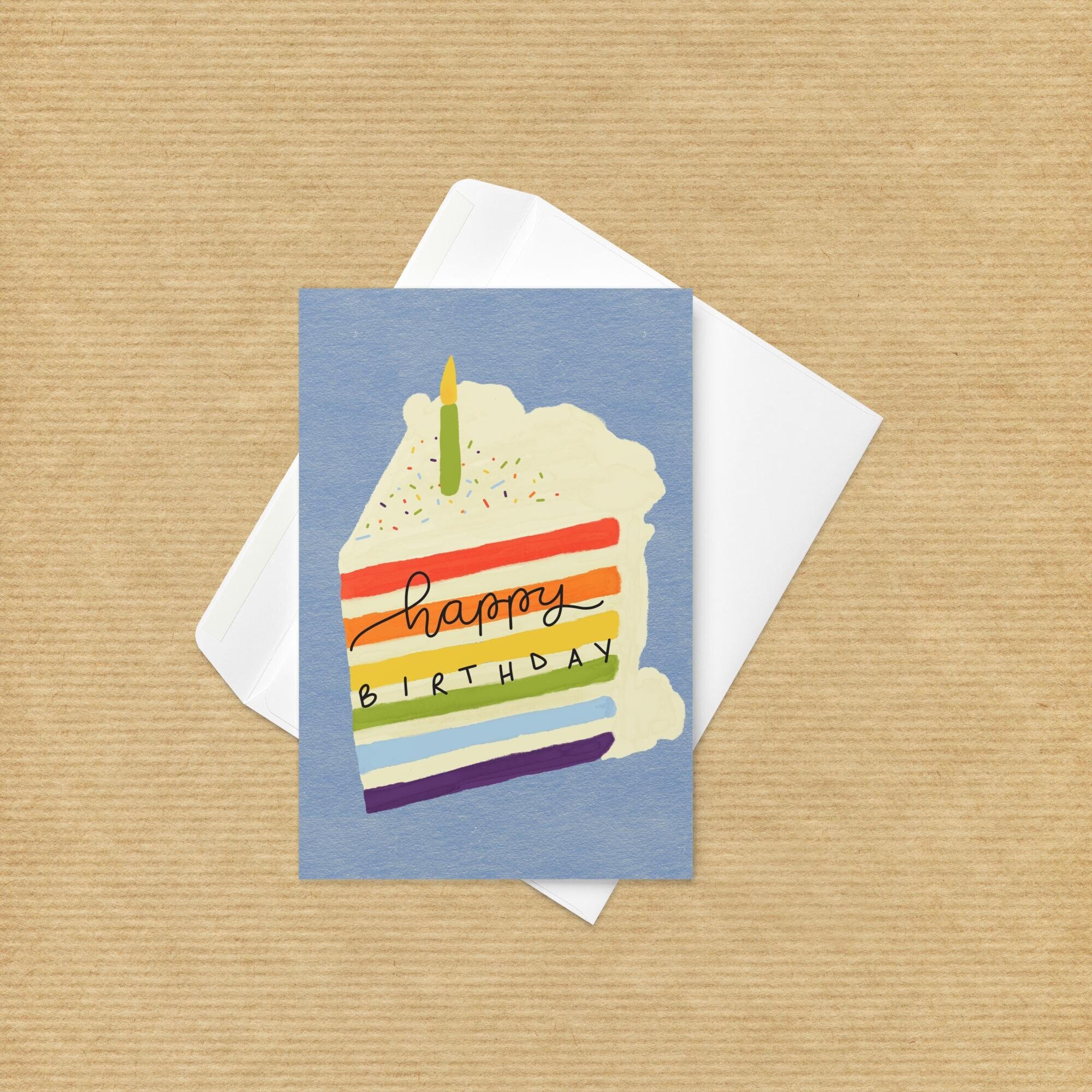 Happy Birthday Cake Birthday Card Colorful Birthday Card Happiest Bday ...