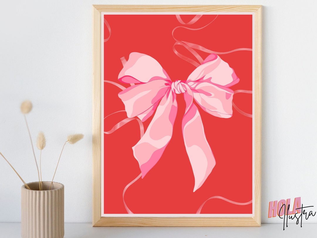 Coquette Pink Bow Poster Digital Download 42 X 59.4 Cm 16.53 X 23.39 ...