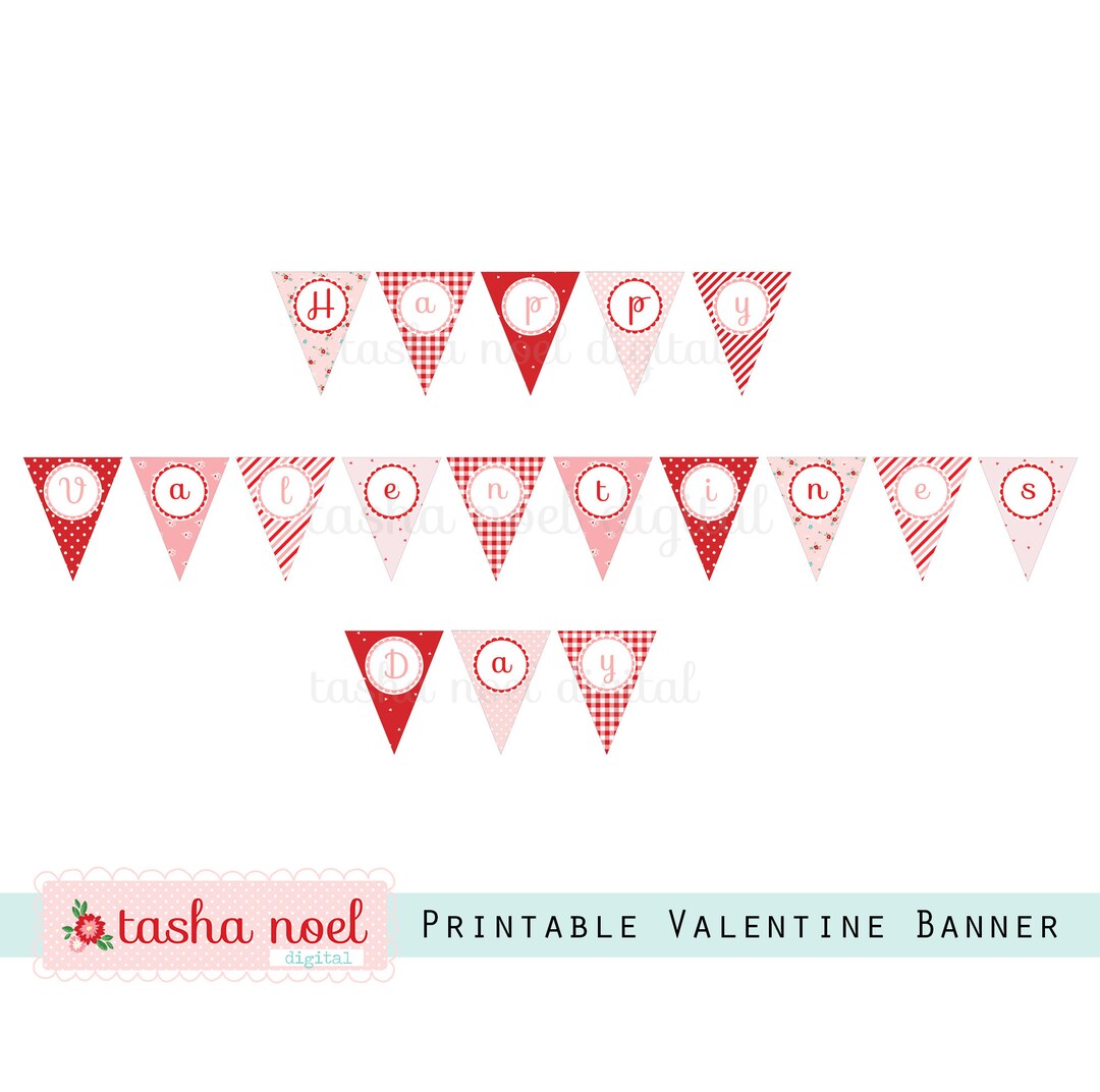 PRINTABLE Valentine Banner, Printable Valentine Party Decor, PDF ...