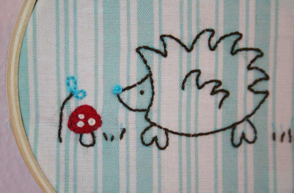 Hedgehog Embroidery Pattern PDF, Woodland Hand Embroidery Pattern ...