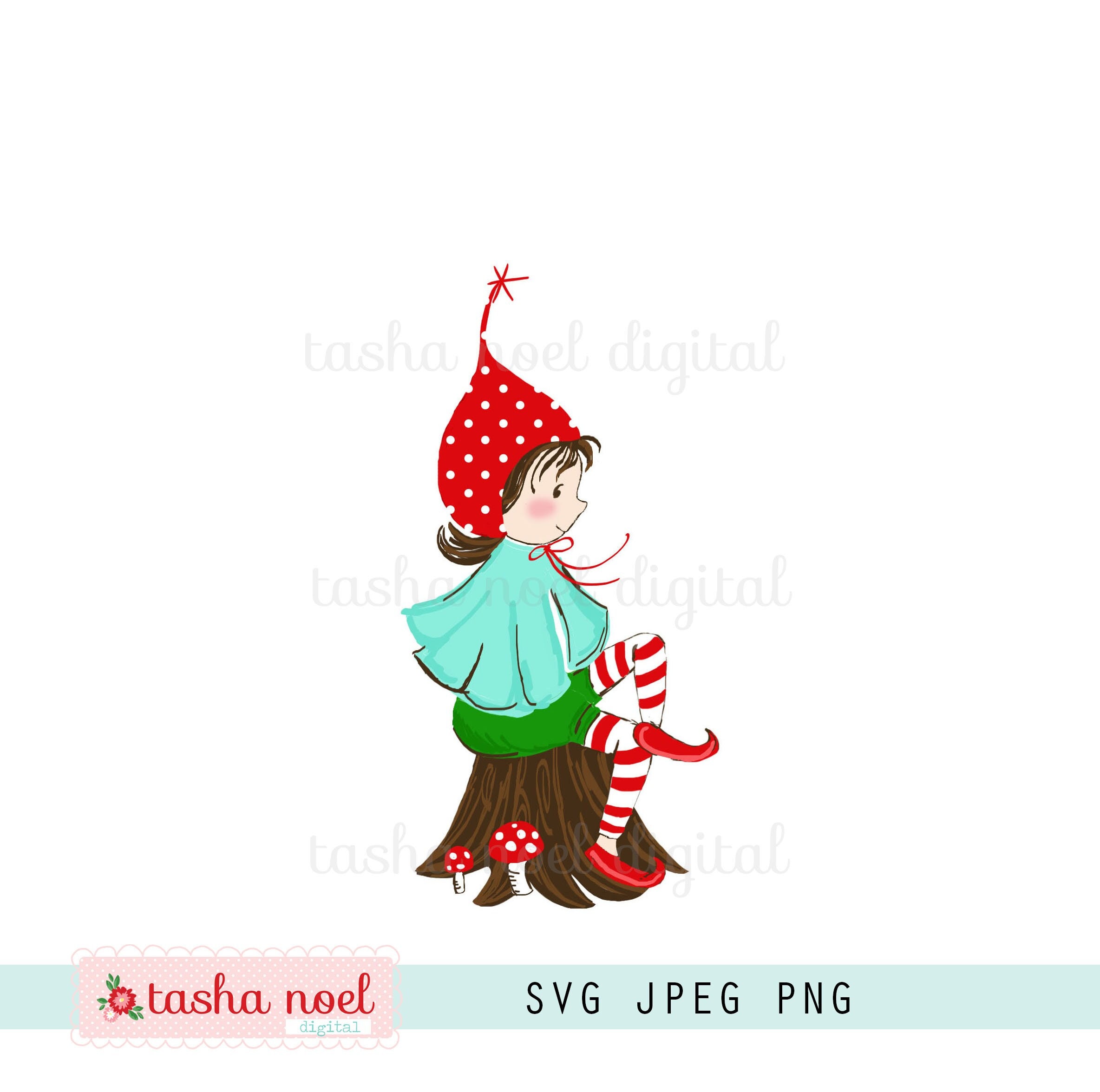 Girl Gnome SVG, Woodland Fairy Pixie Gnome Girl SVG, Printable Gnome ...
