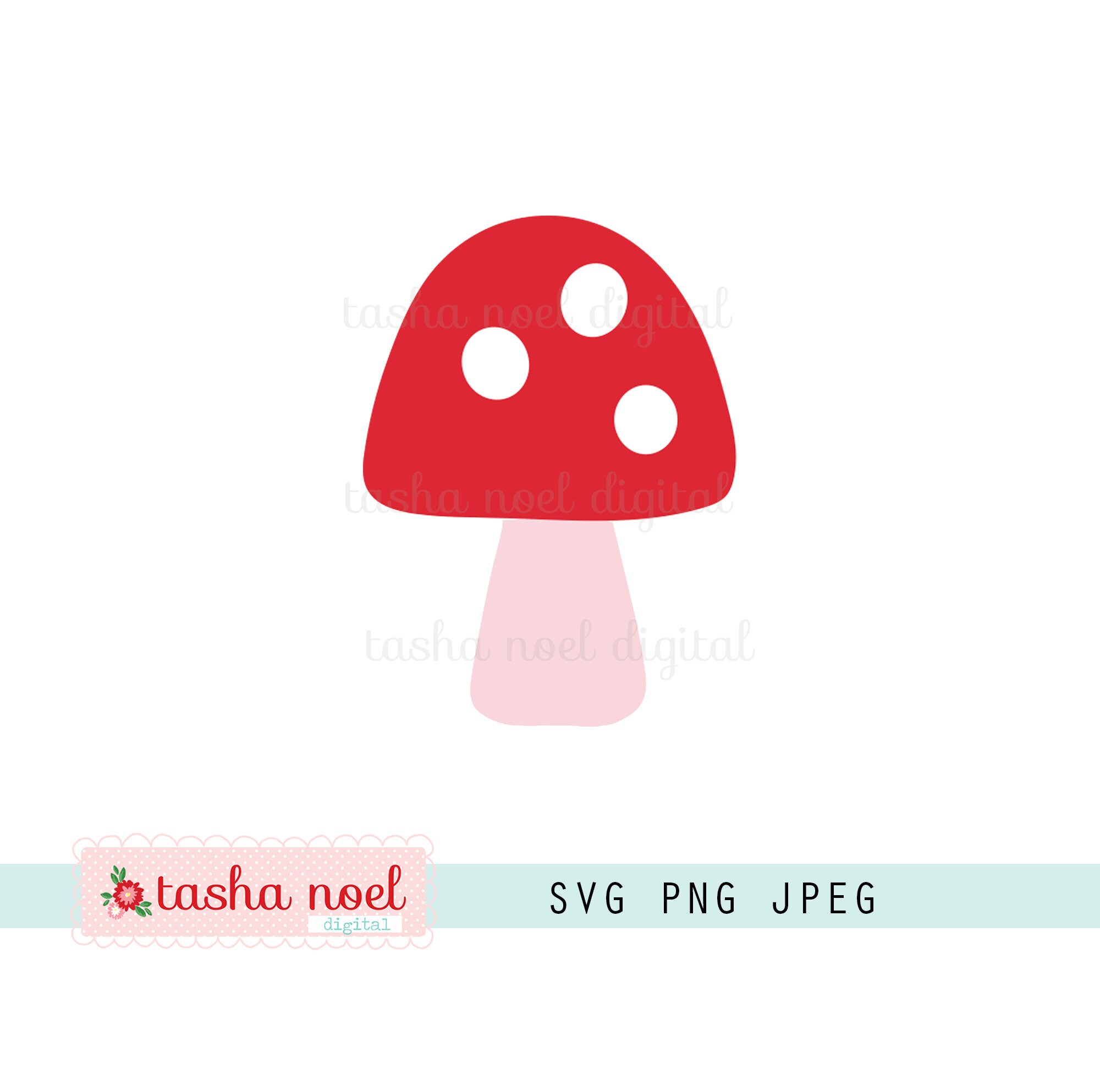Red Fall Woodland Mushroom SVG Clipart, Digital Download, Autumn SVG ...