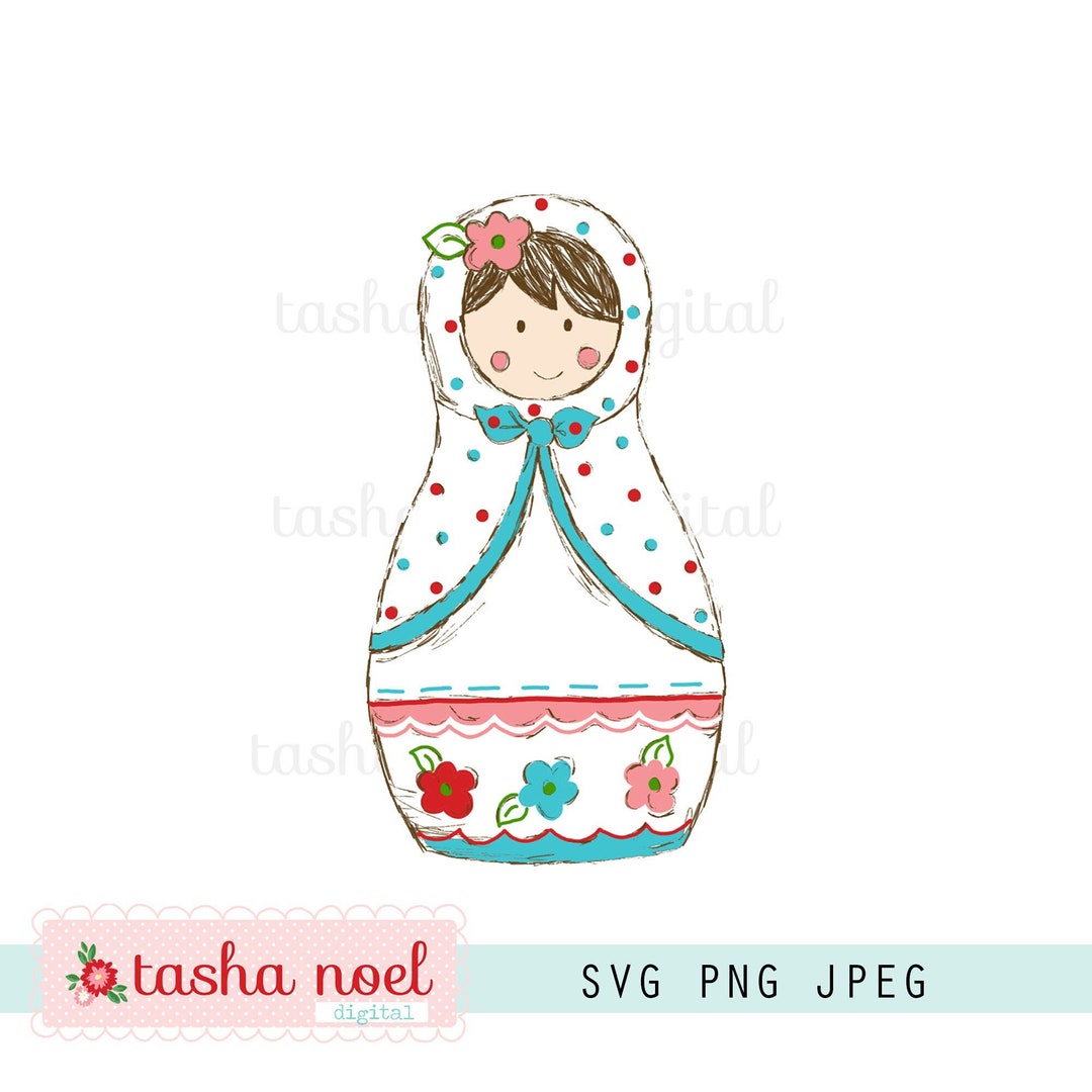 Nesting Doll SVG, Russian Doll SVG, Babushka Printable Doll Sticker ...