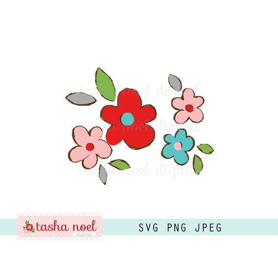 Red Flower SVG Floral Print and Cut SVG Spring Flowers | Etsy