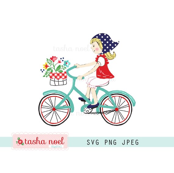 Bicycle Girl SVG Print and Cut Sticker Bike Sticker Spring | Etsy
