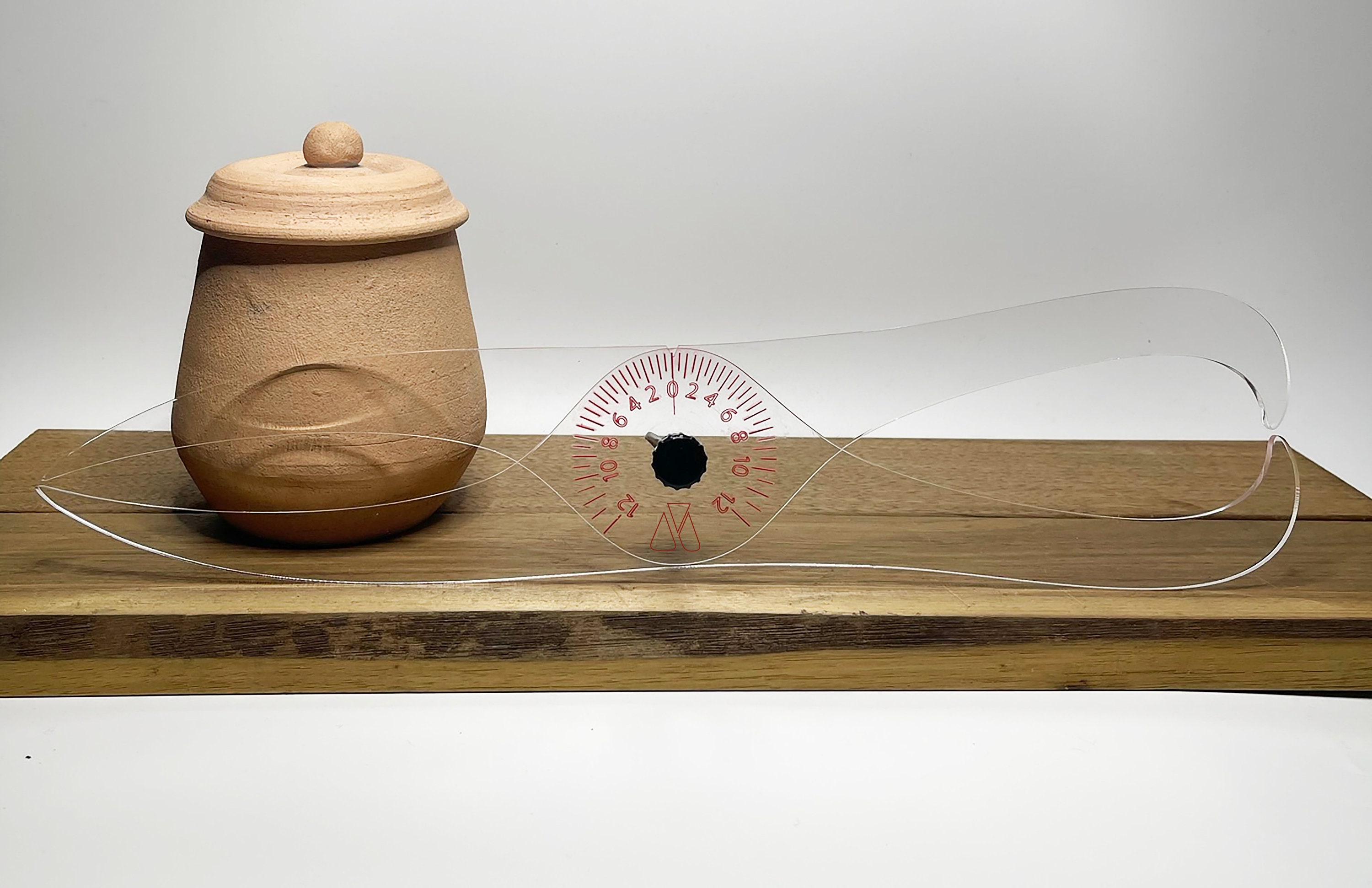 Clear Bent Leg Acrylic Plastic Caliper With Measurement Dial for Clay ...