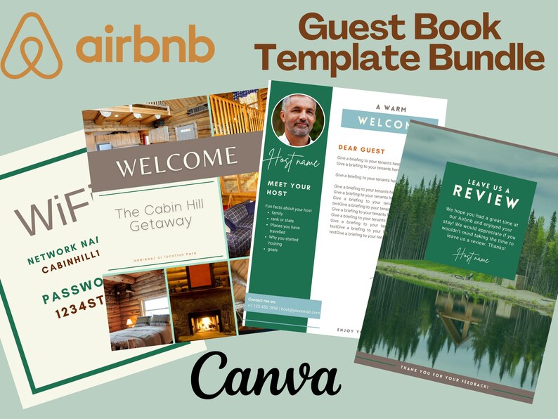 Airbnb Guest Book Welcome Book Template Airbnb Welcome - Etsy