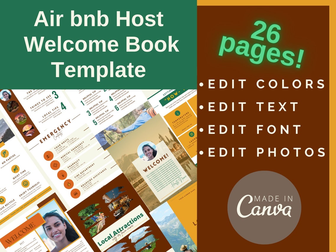 Airbnb Airbnb Guest Book Welcome Book Template Airbnb - Etsy