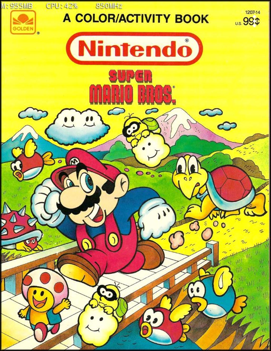 Super Mario Bros 1989 Vintage Golden Coloring Book - INSTANT Digital ...