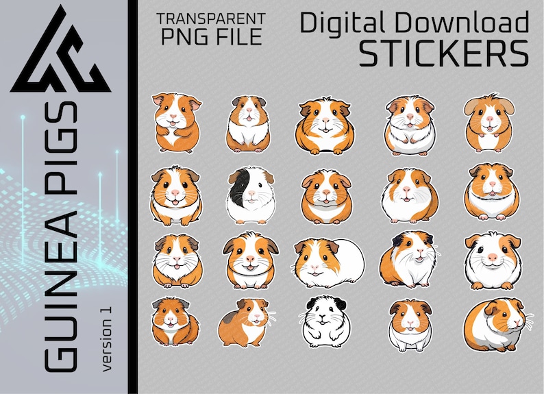 Guinea Pig Stickers Digital Download - Etsy