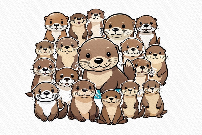 Happy Otters Stickers Digital Download - Etsy