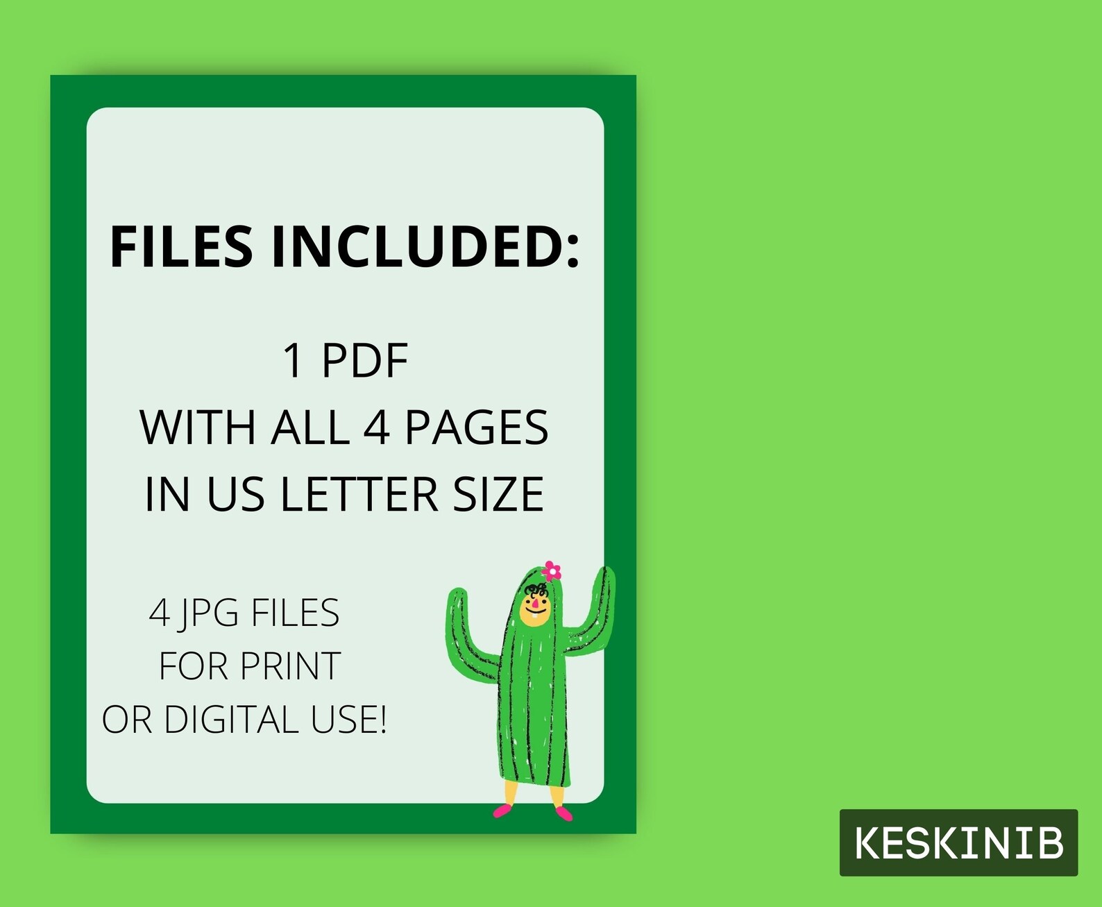 Printable Stationery Set US Letter Size PDF, Instant Download ...