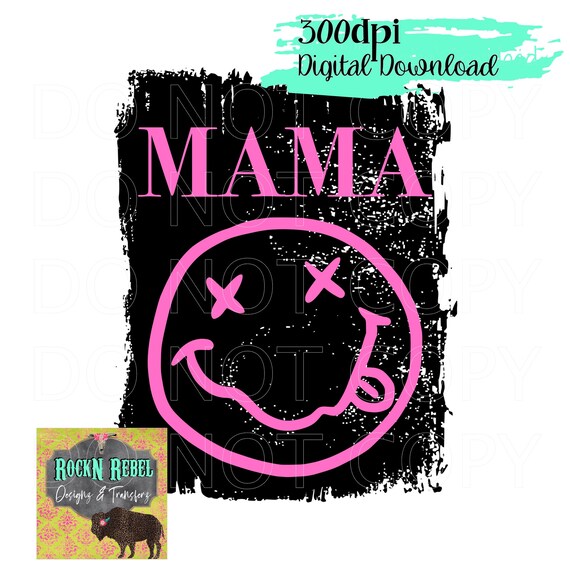 Mama Smiley Pink Digital Png Digital Image Sublimation PNG | Etsy