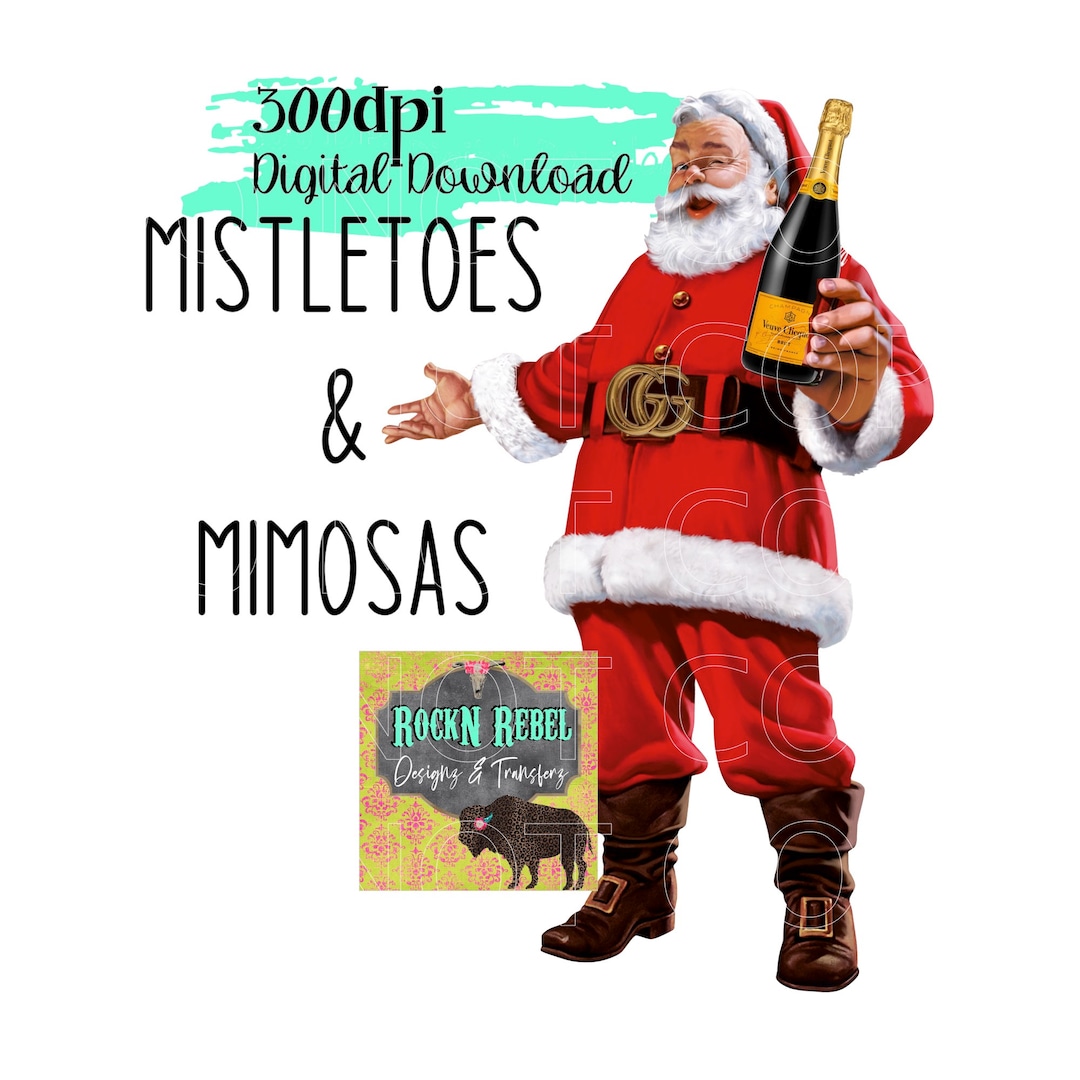 Mistletoes and Mimosas Santa Png, Digital Image, Sublimation PNG - Etsy