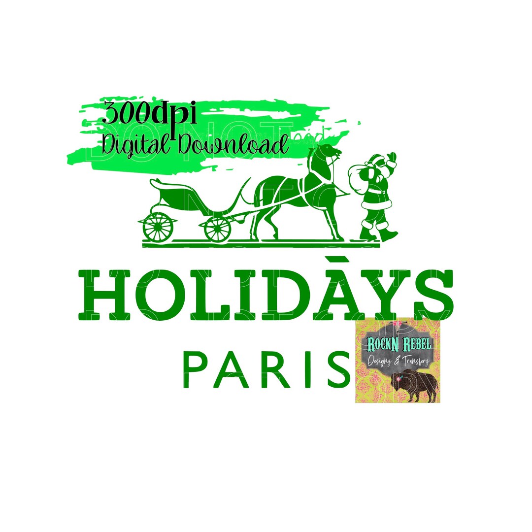 Holidays Paris Green Digital Png, Digital Image, Sublimation PNG - Etsy
