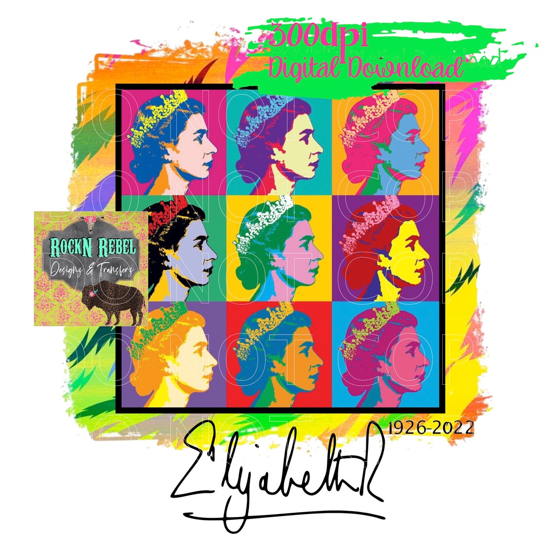 Queen E Multicolor Digital Png Digital Image Sublimation PNG - Etsy