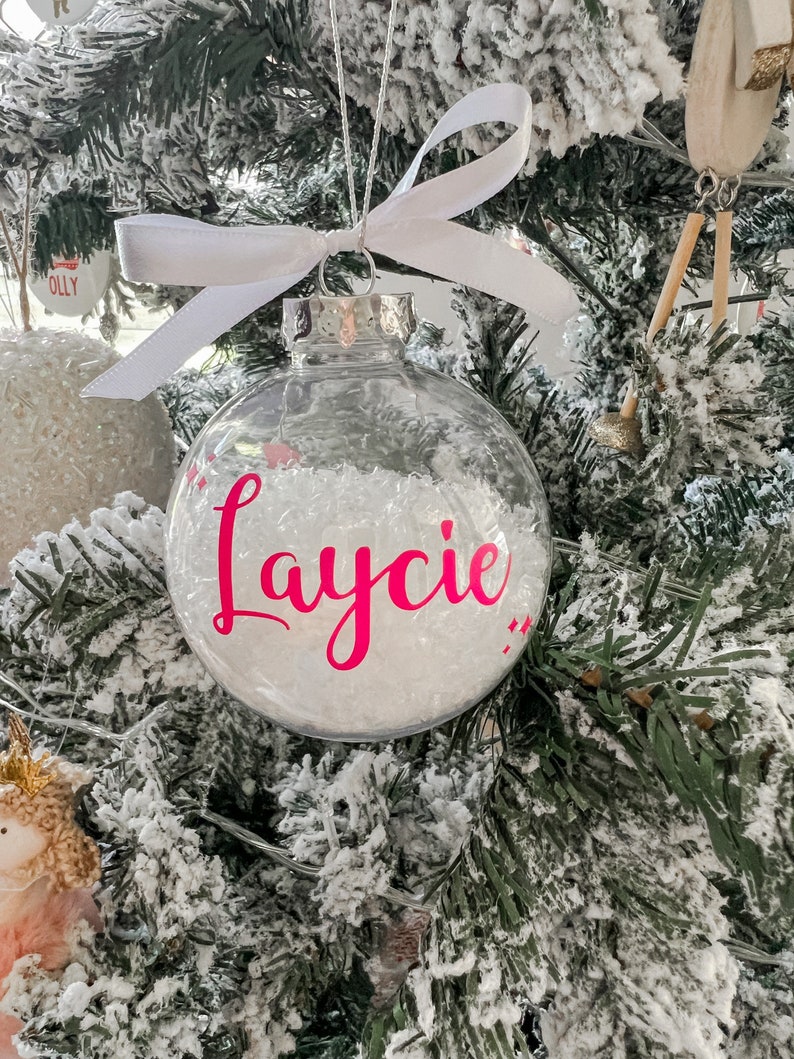 Personalised Christmas Bauble Plastic Shatterproof, Bauble, Ornament ...