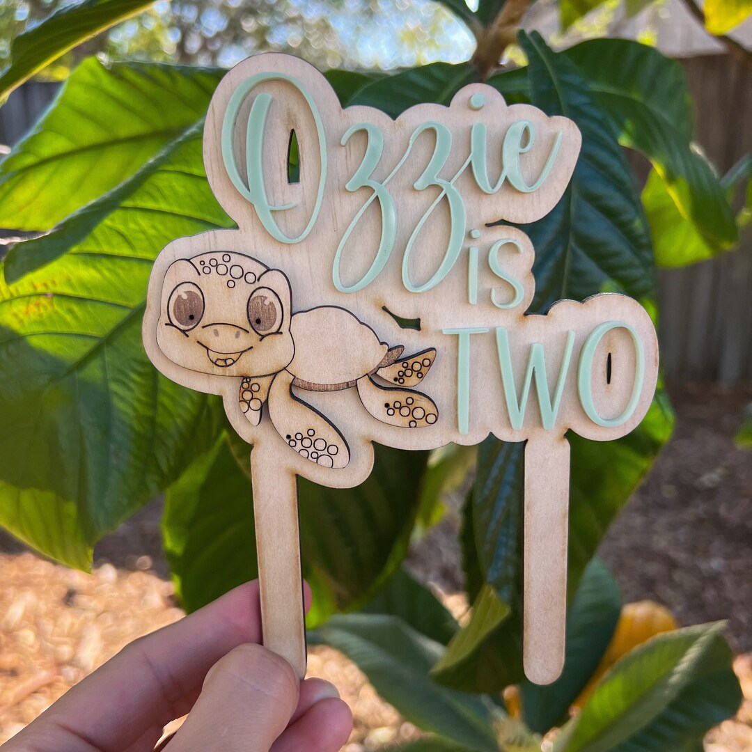 Turtle Cake Topper, Custom Cake Topper, Cake Topper, Under the Sea ...
