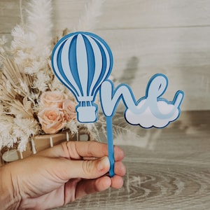 Hot Air Balloon Cake Topper, ONE, Cake Topper, Topper, Cake Decor ...