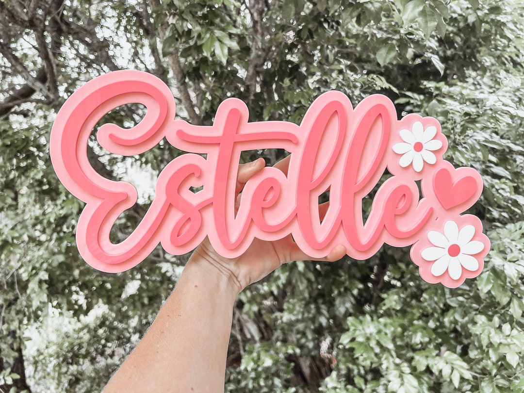 Double Layer Name Plaque, Name Plaque, Acrylic Plaque, Bedroom Decor ...