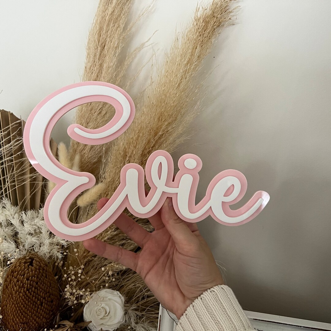 Acrylic Name Plaque, Wood Plaque, Wall Script, Bedroom Name, Bedroom ...