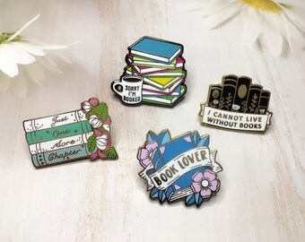 Book Enamel Pins - Etsy