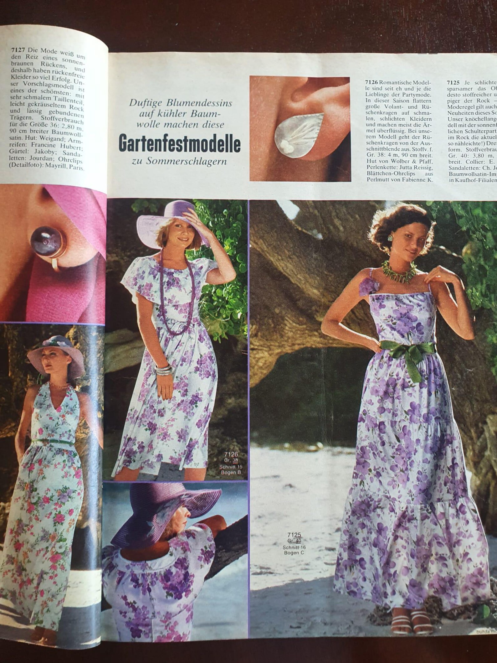 6/1975 Burda Moden, Burda 1970s, Vintage Sewing Patterns, Vintage Burda Fashion, 1970s Sewing ...