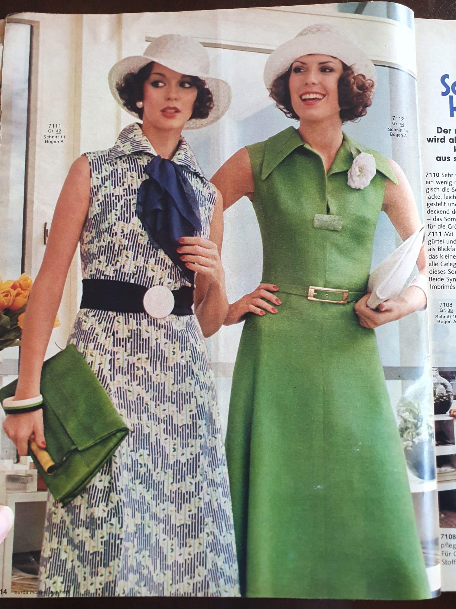 6/1975 Burda Moden, Burda 1970s, Vintage Sewing Patterns, Vintage Burda Fashion, 1970s Sewing ...