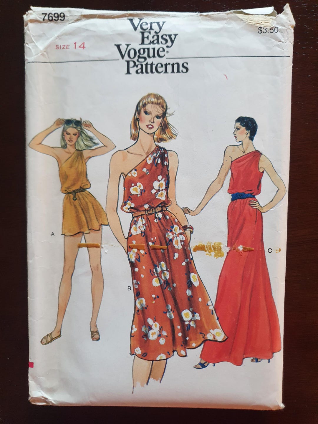 Very Easy Vogue 7699 1980s Misses Dress Pattern Vintage Sewing Pattern Size 14 Cut, Complete ...