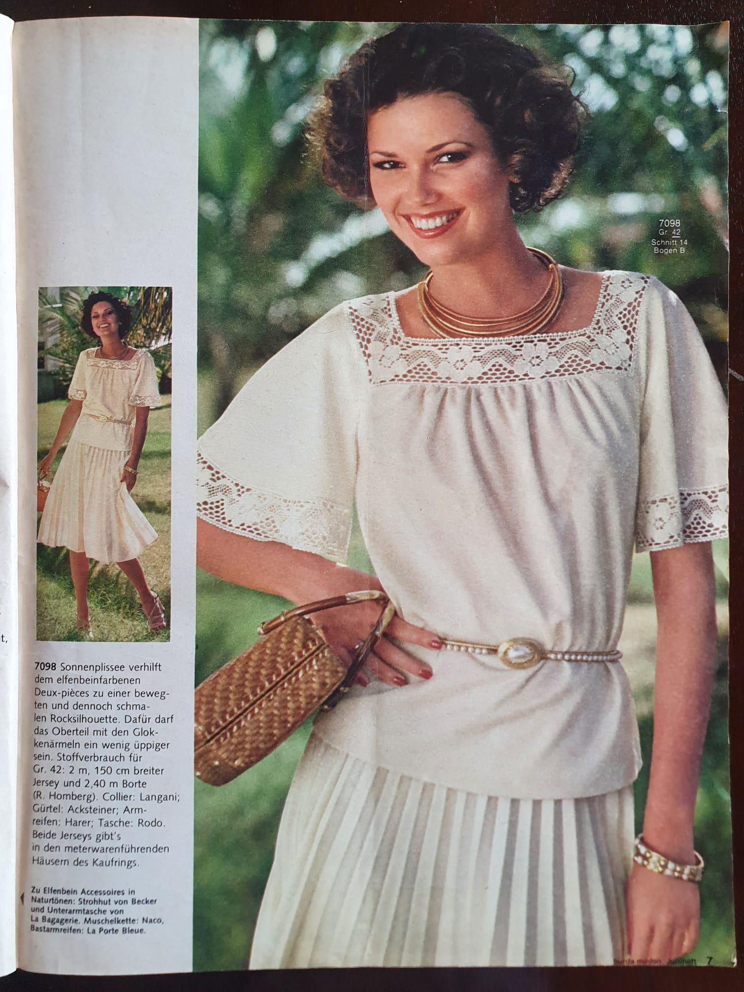 6/1975 Burda Moden, Burda 1970s, Vintage Sewing Patterns, Vintage Burda ...