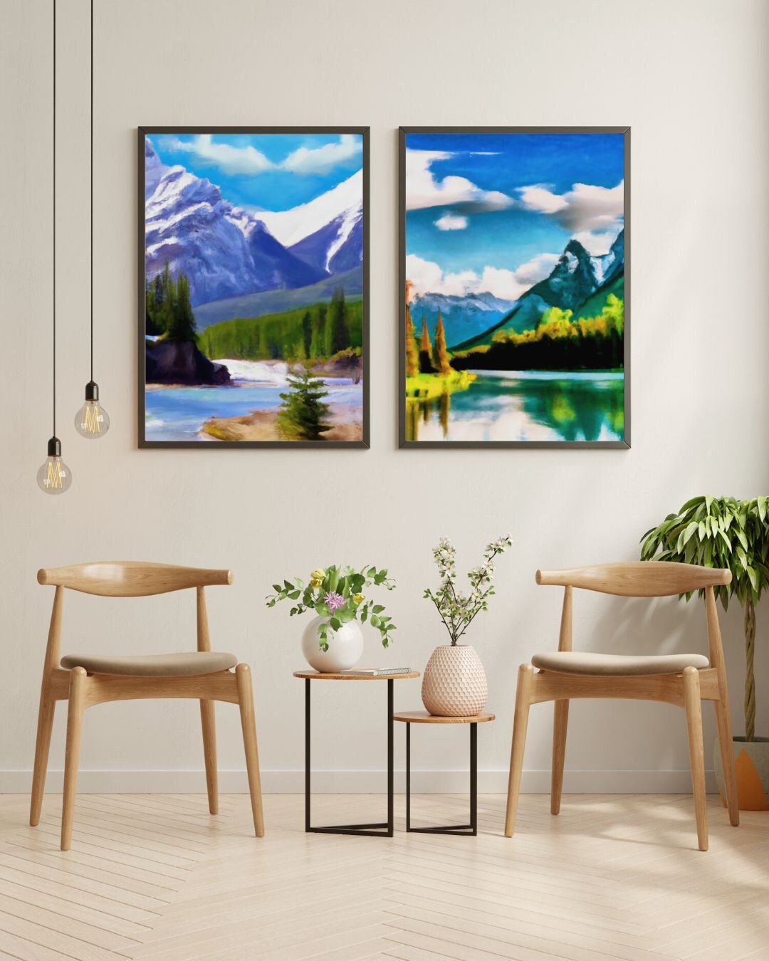 Seasons of Banff Digital Oil Painting Artwork Four Seasons Landscape ...