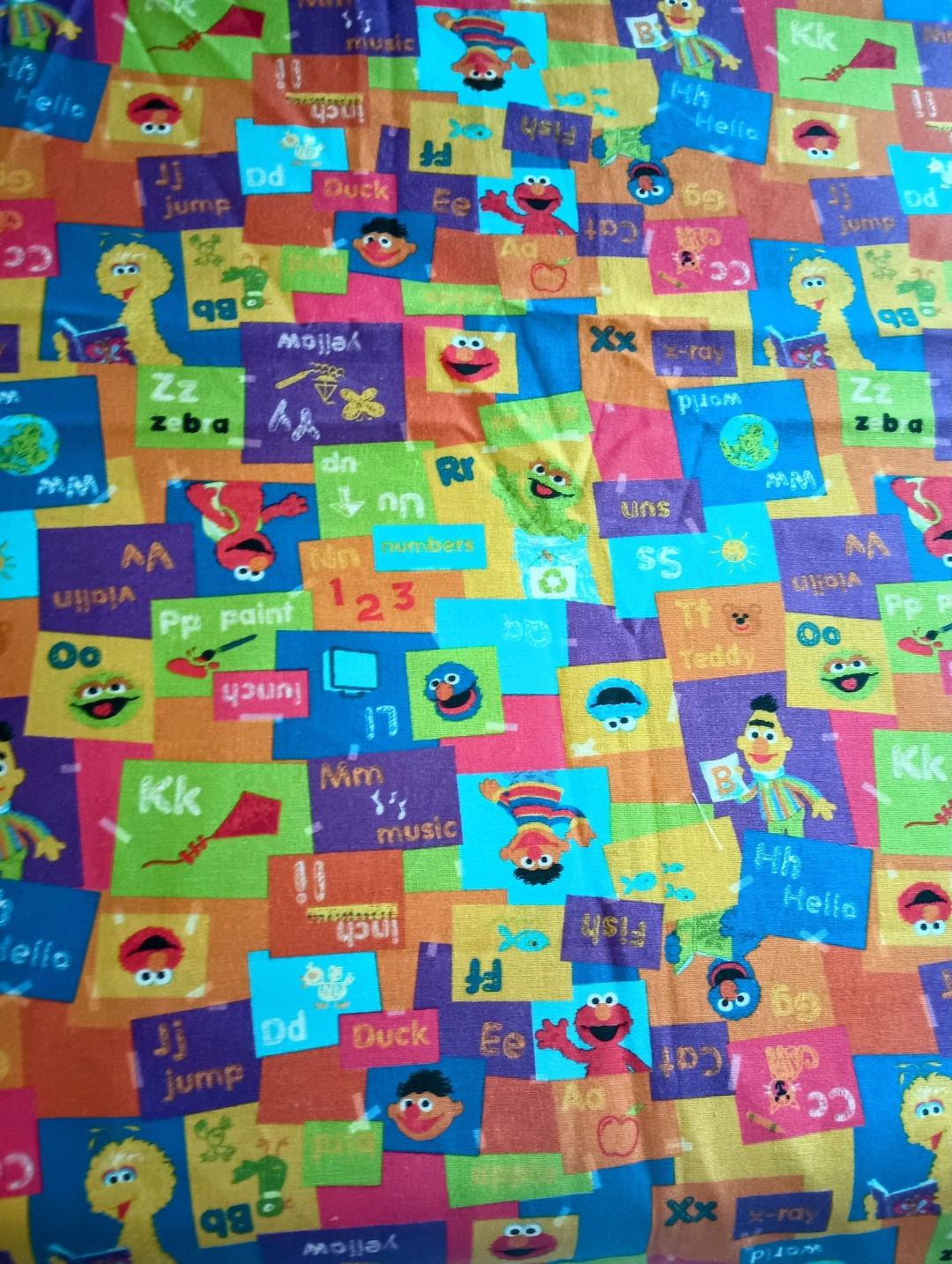 Sesame Street Fabric, Cotton Fabric, Fabric by the Yard, Sesame Street ...