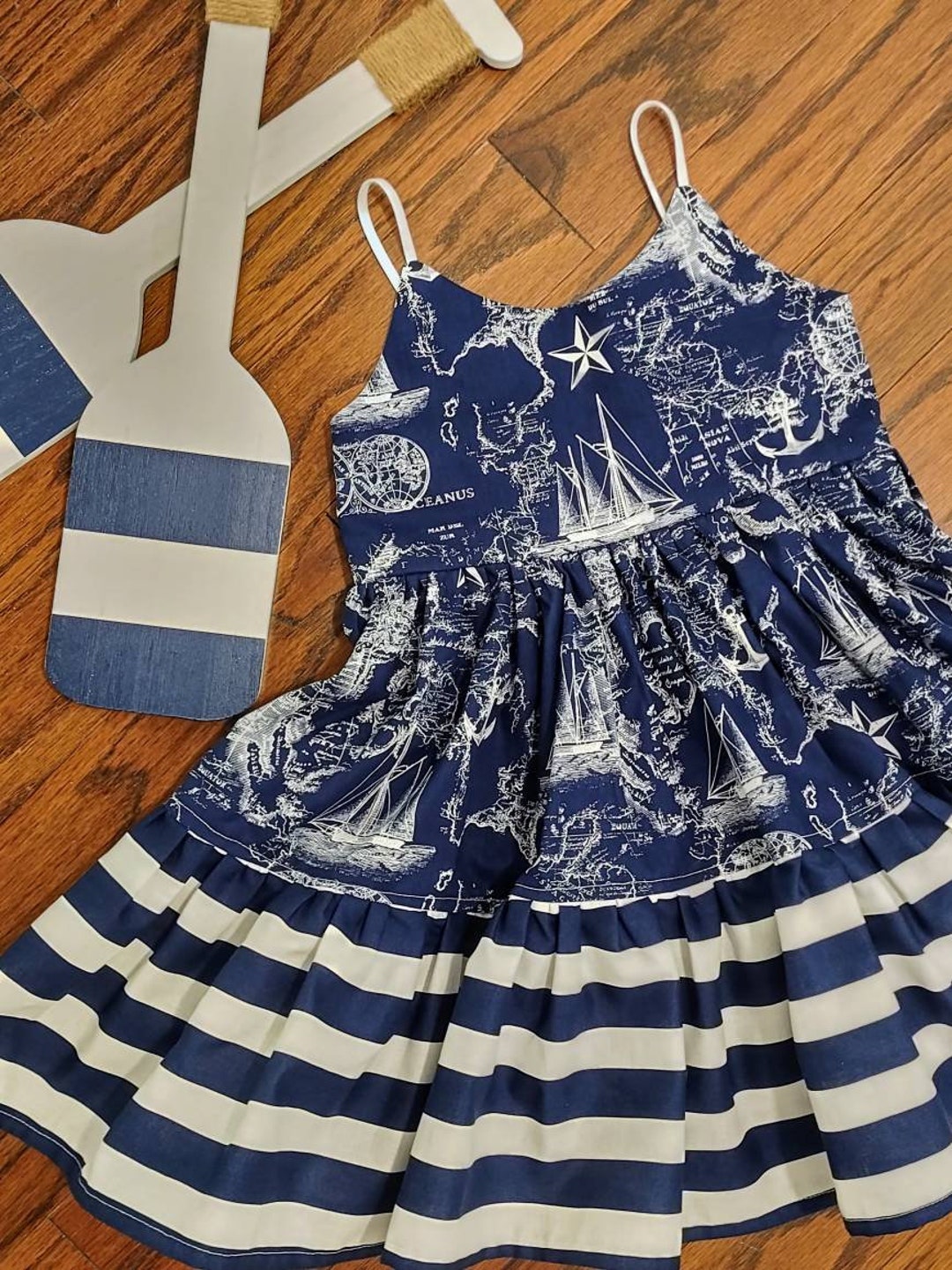 Sailboat Dress, Navy Sailboat Dress, Girl's Sailing Dress, Sailing ...