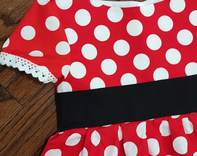 Minnie Inspired Dress, Red Pok a Dot Dress, White Pok a Dot, Red Polk a ...