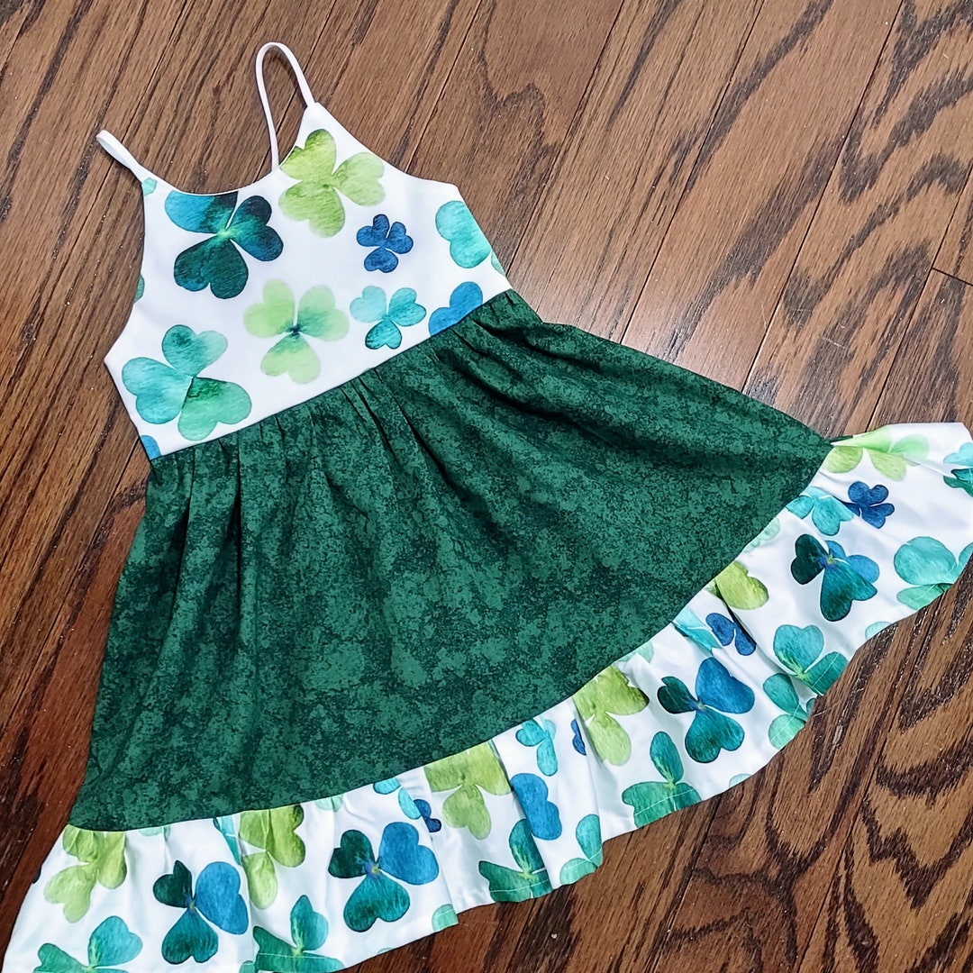 St. Patrick's Day Dress, Saint Patrick, Clover Dress, Green Clovers ...