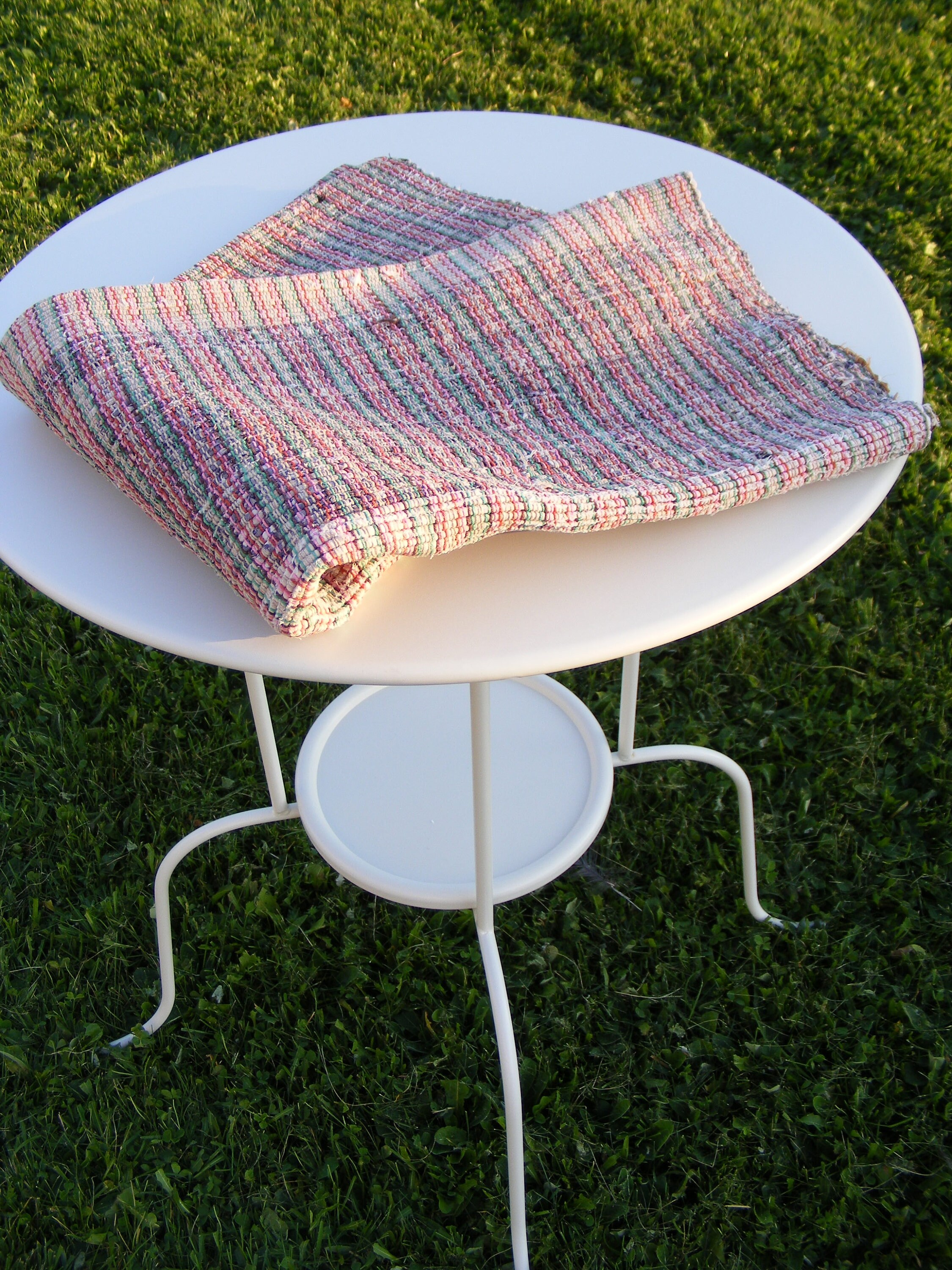 1950s Vintage Little Rag Rug Hand-woven 26.5 in X 35 In. Farm Old House ...