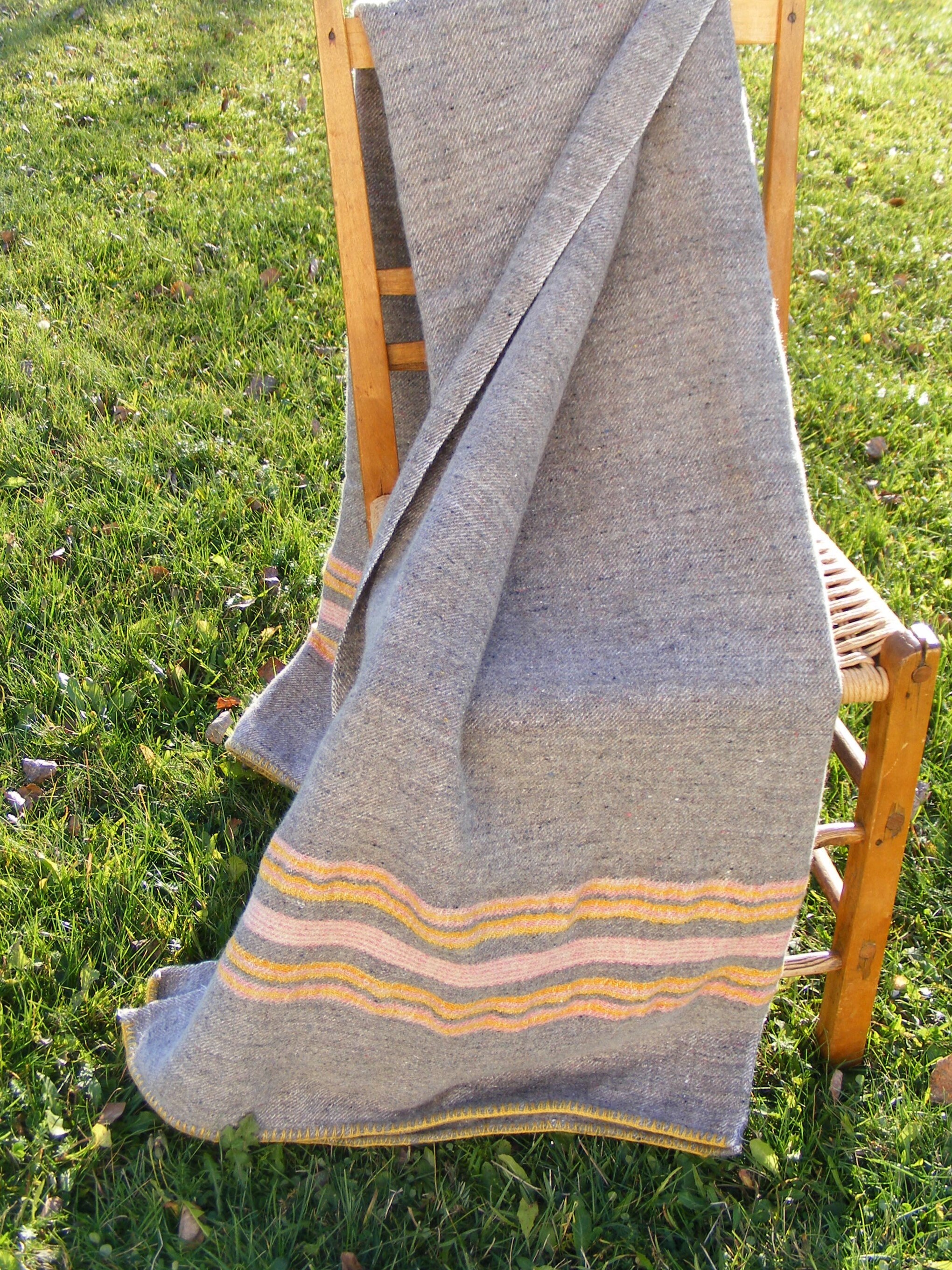 Antique Vintage 1930's Grey Wool Blanket Hand Woven - Etsy