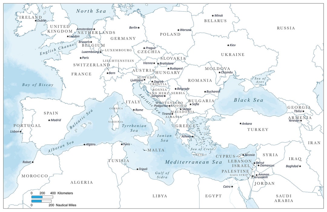 Blank Mediterranean Map