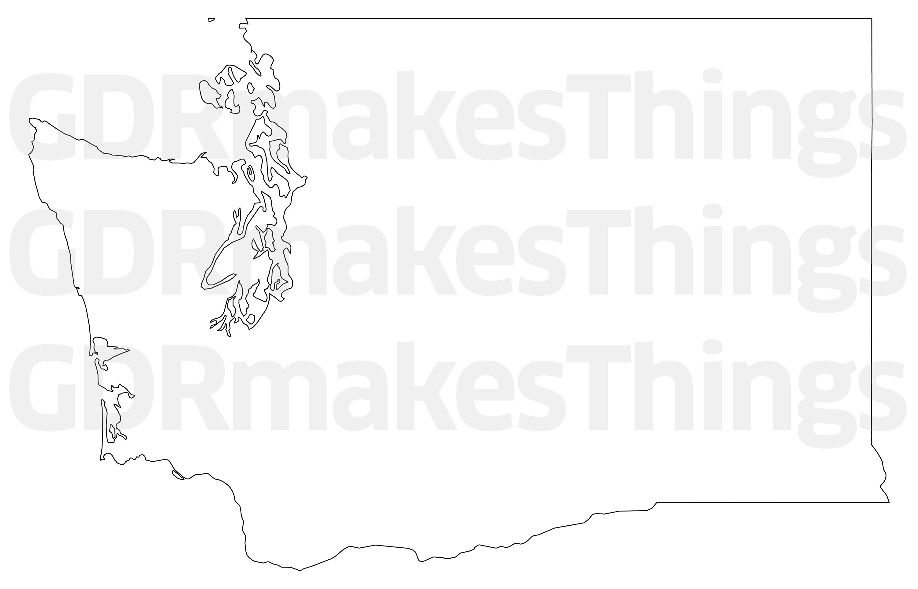 Washington State Shapes - Instant Digital Download Includes B/W ...