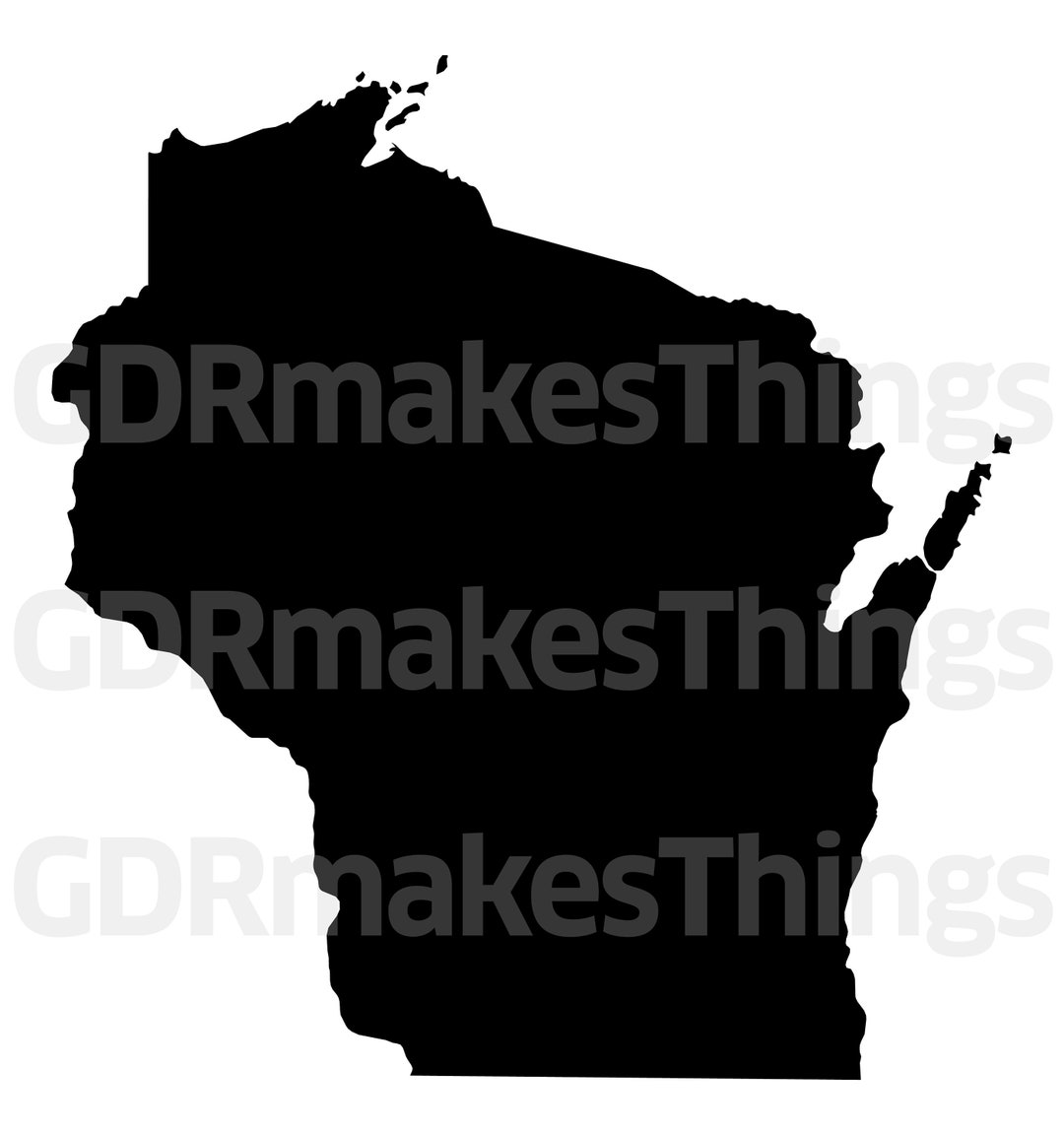 Wisconsin State Shapes - Instant Digital Download Includes B/W Versions ...