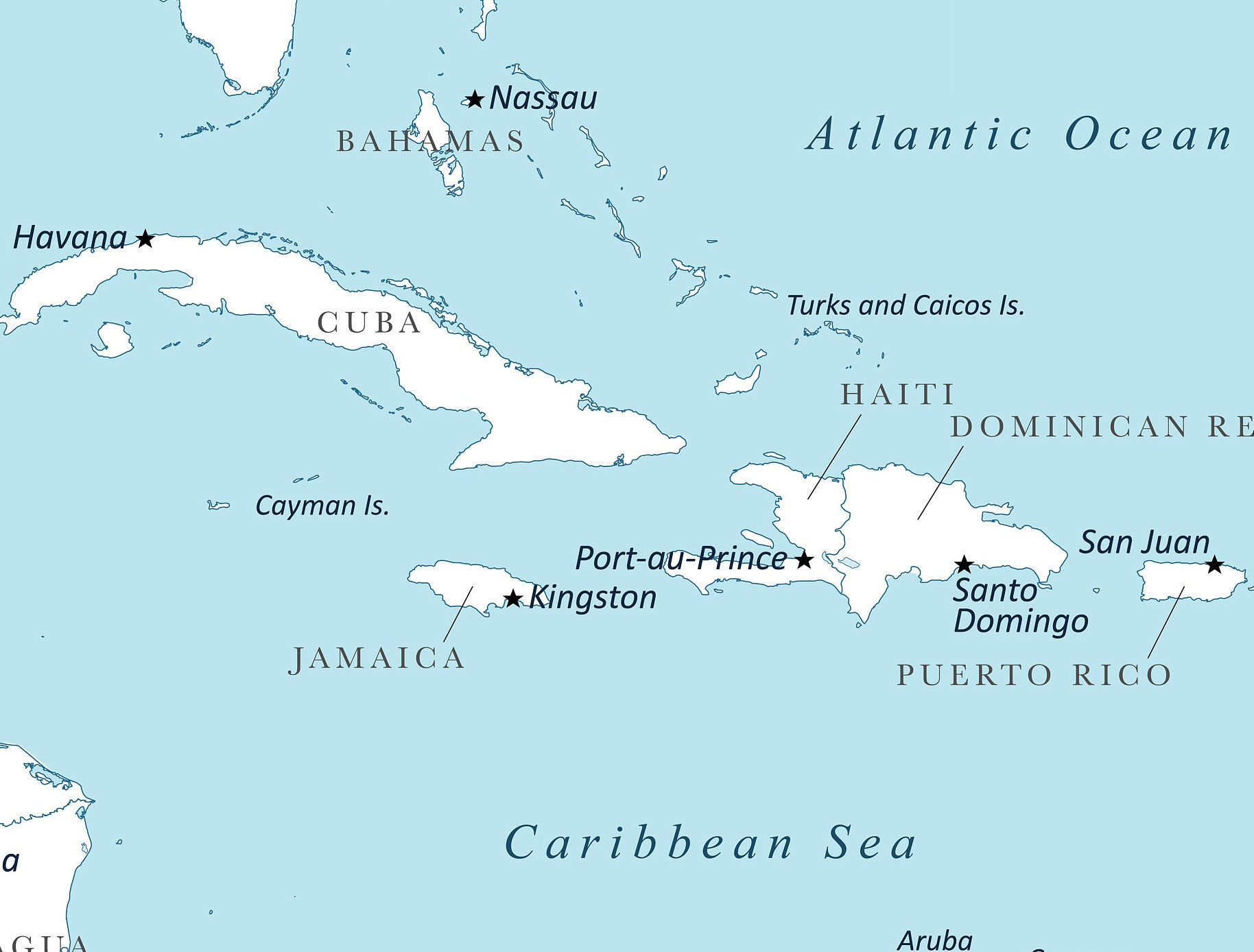 Digital Map of Central America and the Caribbean | High-resolution Maps ...