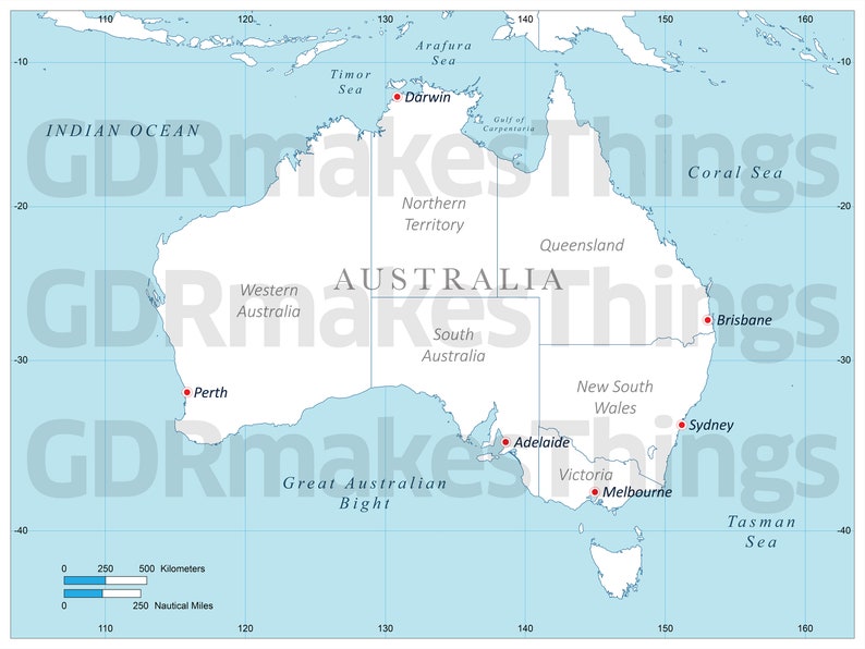 Digital Map of Australia for Download | High-resolution Map for Self ...