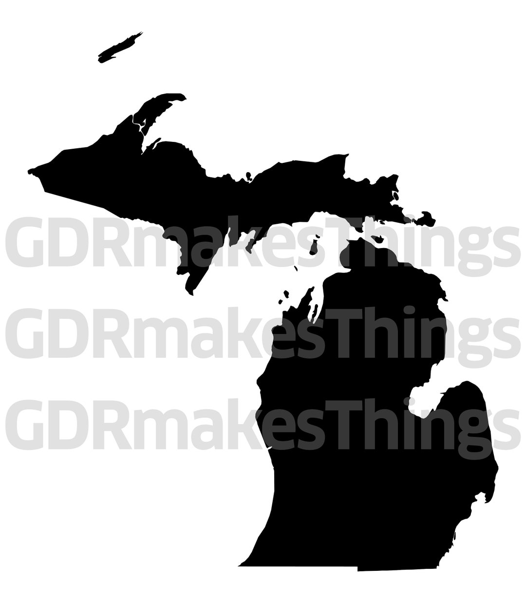 Michigan State Shape - Instant Digital Download Includes B/W Versions ...