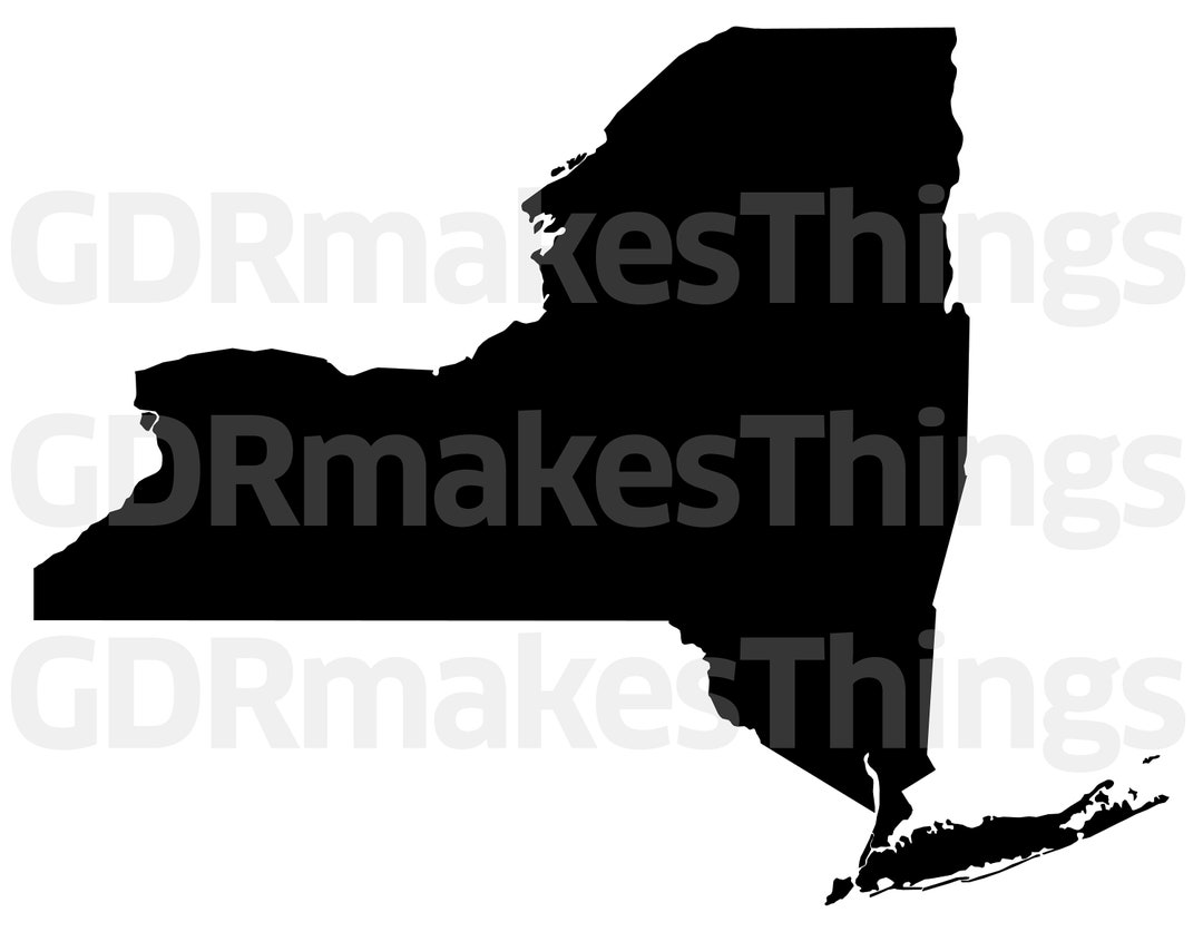 New York State Shape - Instant Digital Download Includes B/W Versions ...