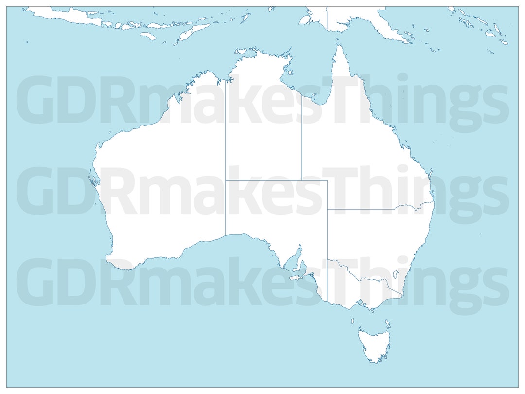 Digital Map of Australia (without Labels) for Download - High ...
